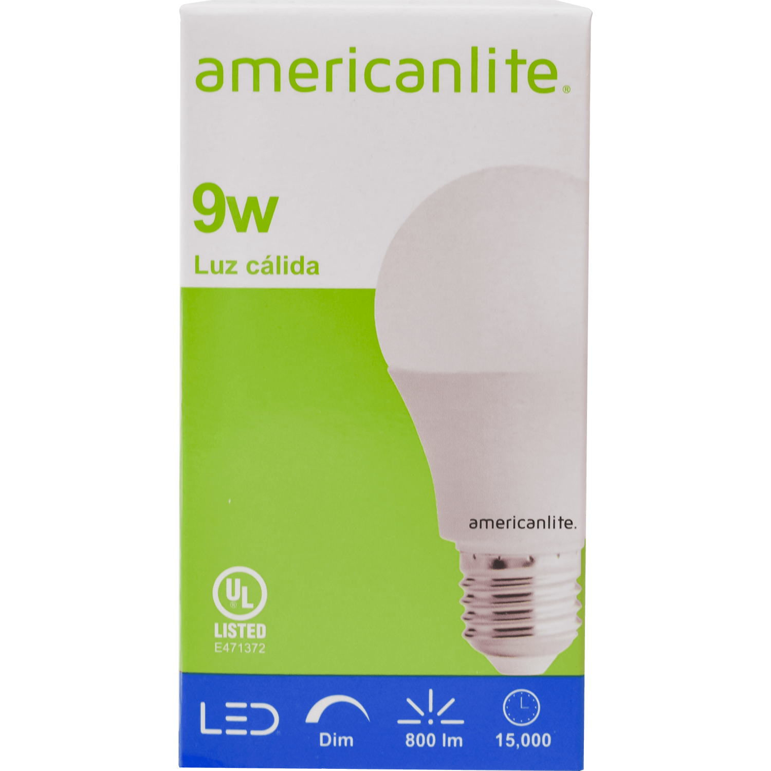 LED BULB 9W A60 30K E27 120V UL DIM BX